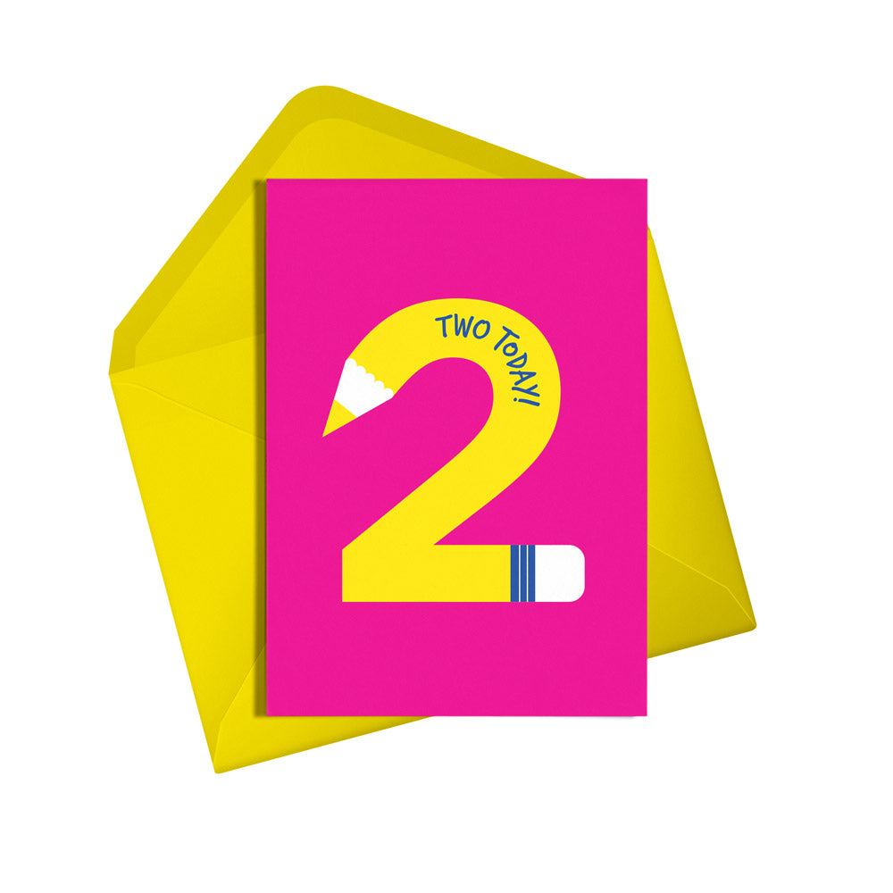 2nd birthday pencil card