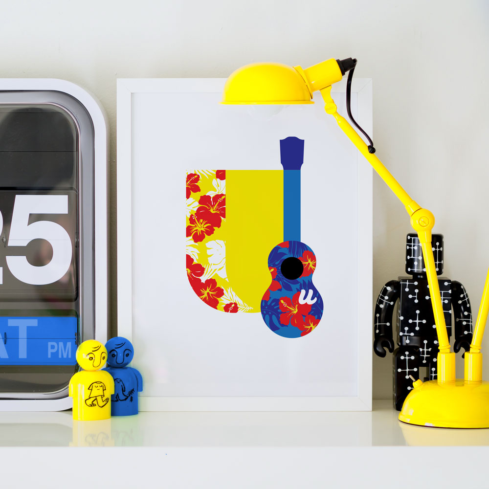 Letter U ukulele print